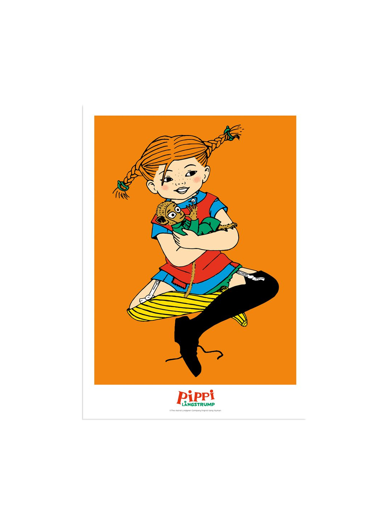 Buy Poster Pippi Longstocking - Pippi hugs - 21x30 cm - Astrid Lindgren