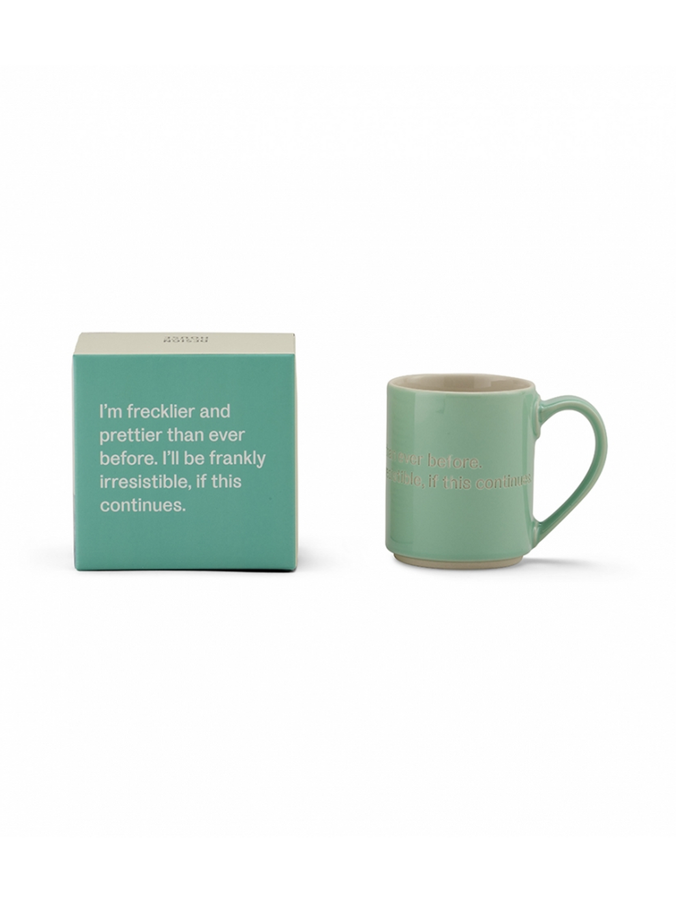 Köp Grön Mugg - "I'm frecklier & prettier than ever" - Astrid Lindgren