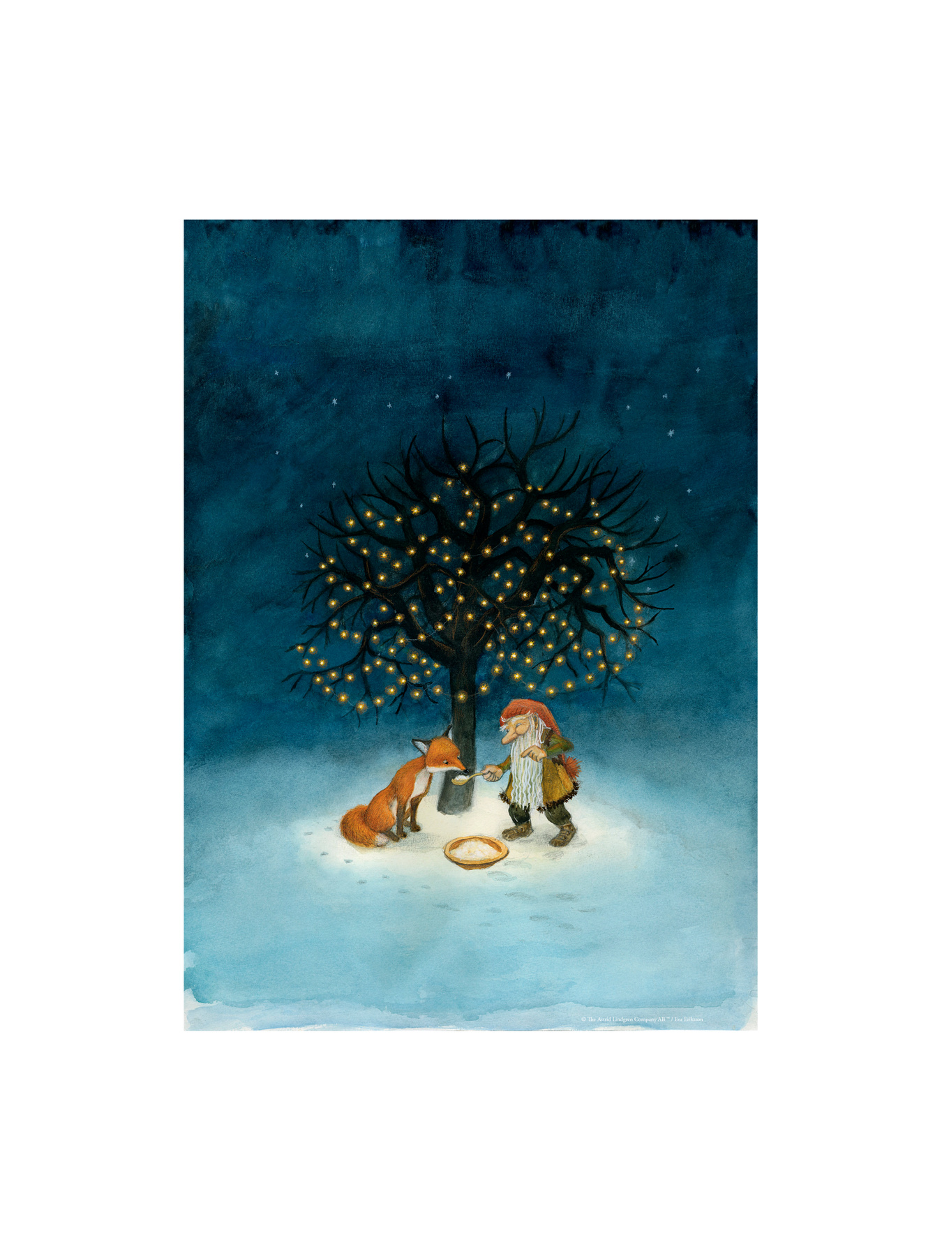 Buy Fox and Santa Poster 30x40 cm - High-Quality Art - Astrid Lindgren