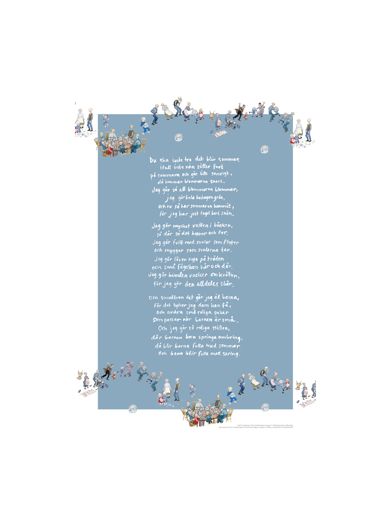 Köp Idas Sommarvisa Poster 21x30 cm - Björn Berg Illustration - Astrid ...