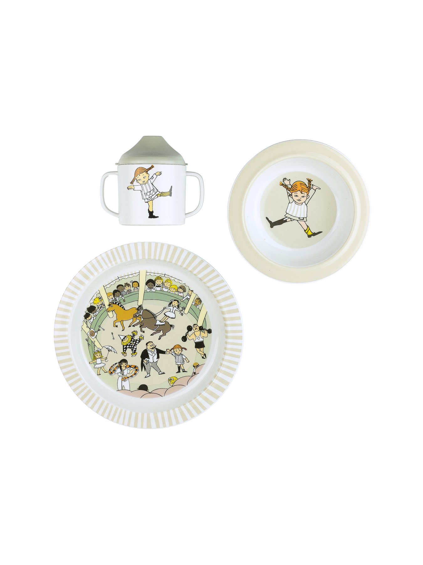 Buy Pippi Longstocking Kids' Dinner Set 3 Pieces Beige/Green - Astrid ...