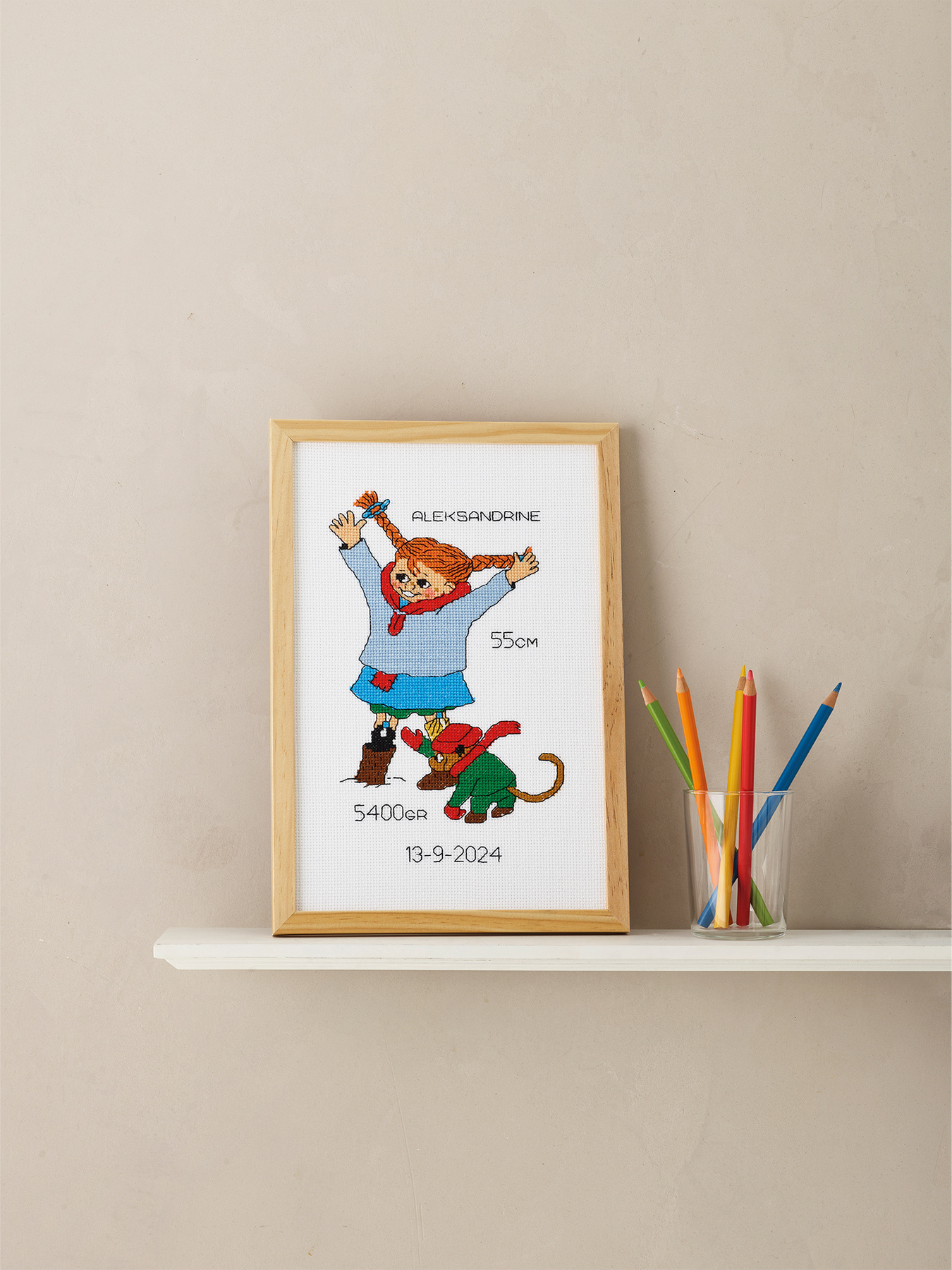 Buy Pippi Longstocking Birth Poster 30x40 cm - White - Astrid Lindgren
