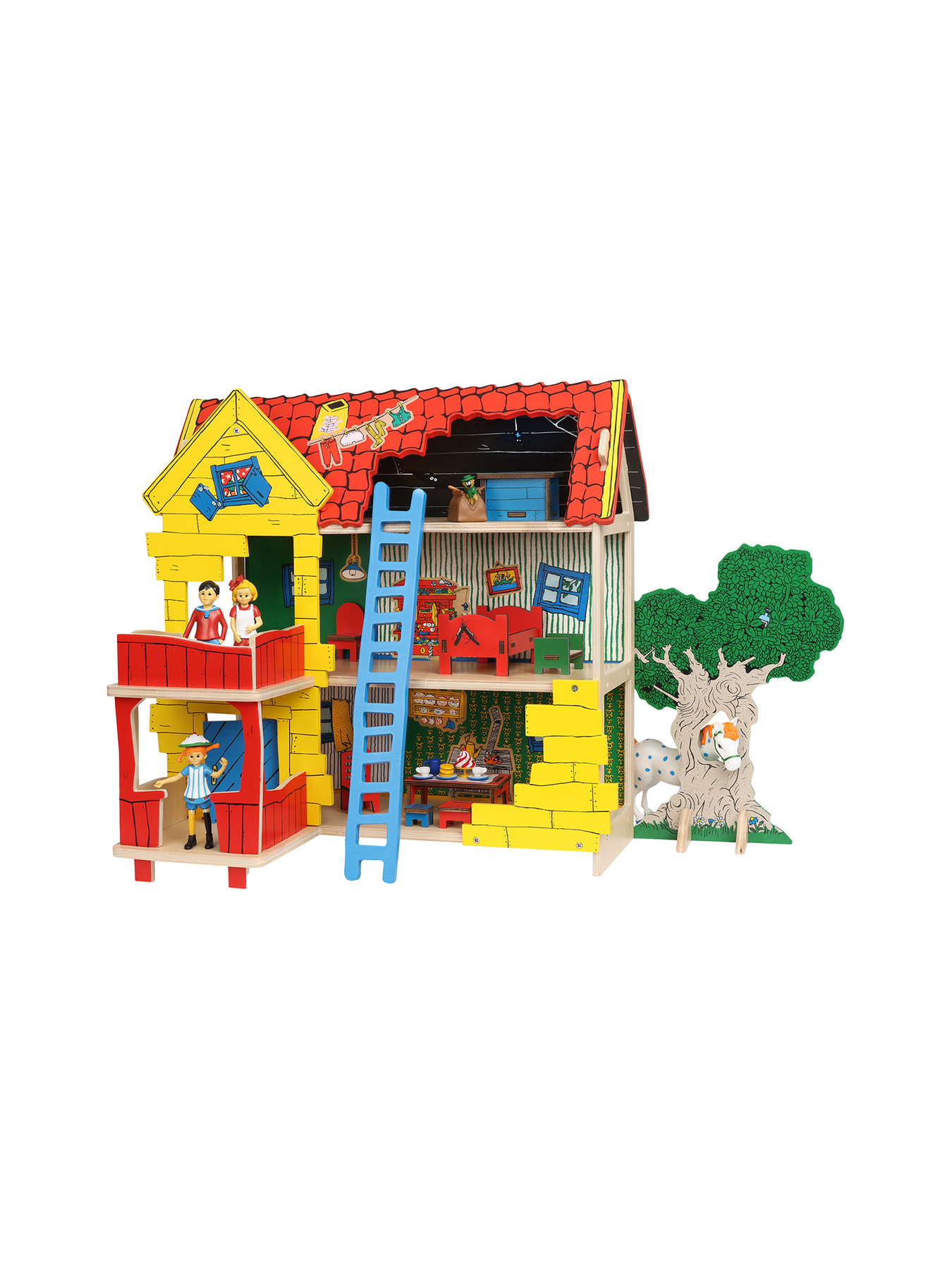 Buy Pippi Longstocking Dollhouse Villa Villekulla - Yellow Toy ...
