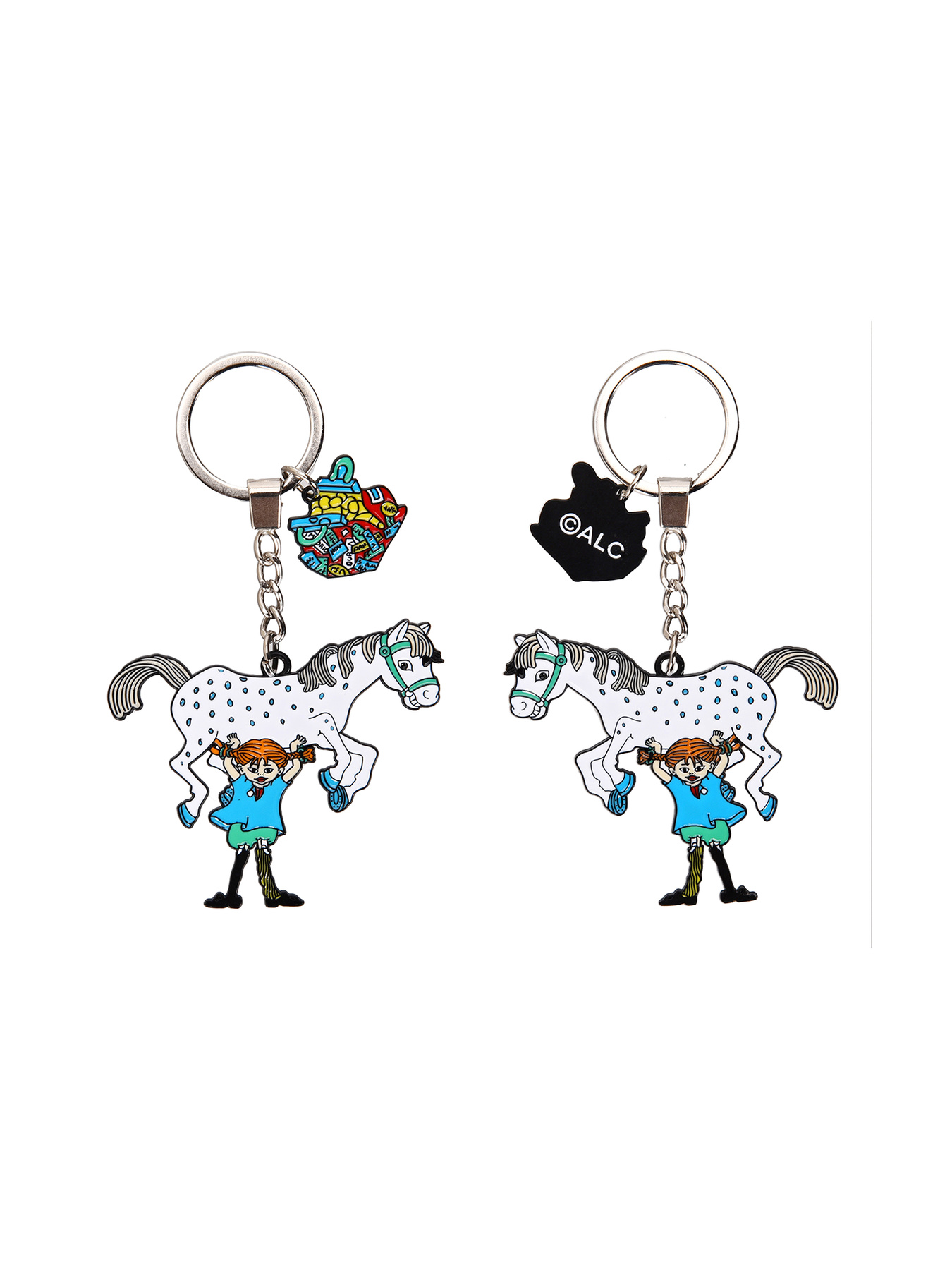 Buy Keychain Pippi Lifting her Horse Motif - Metal - Astrid Lindgren