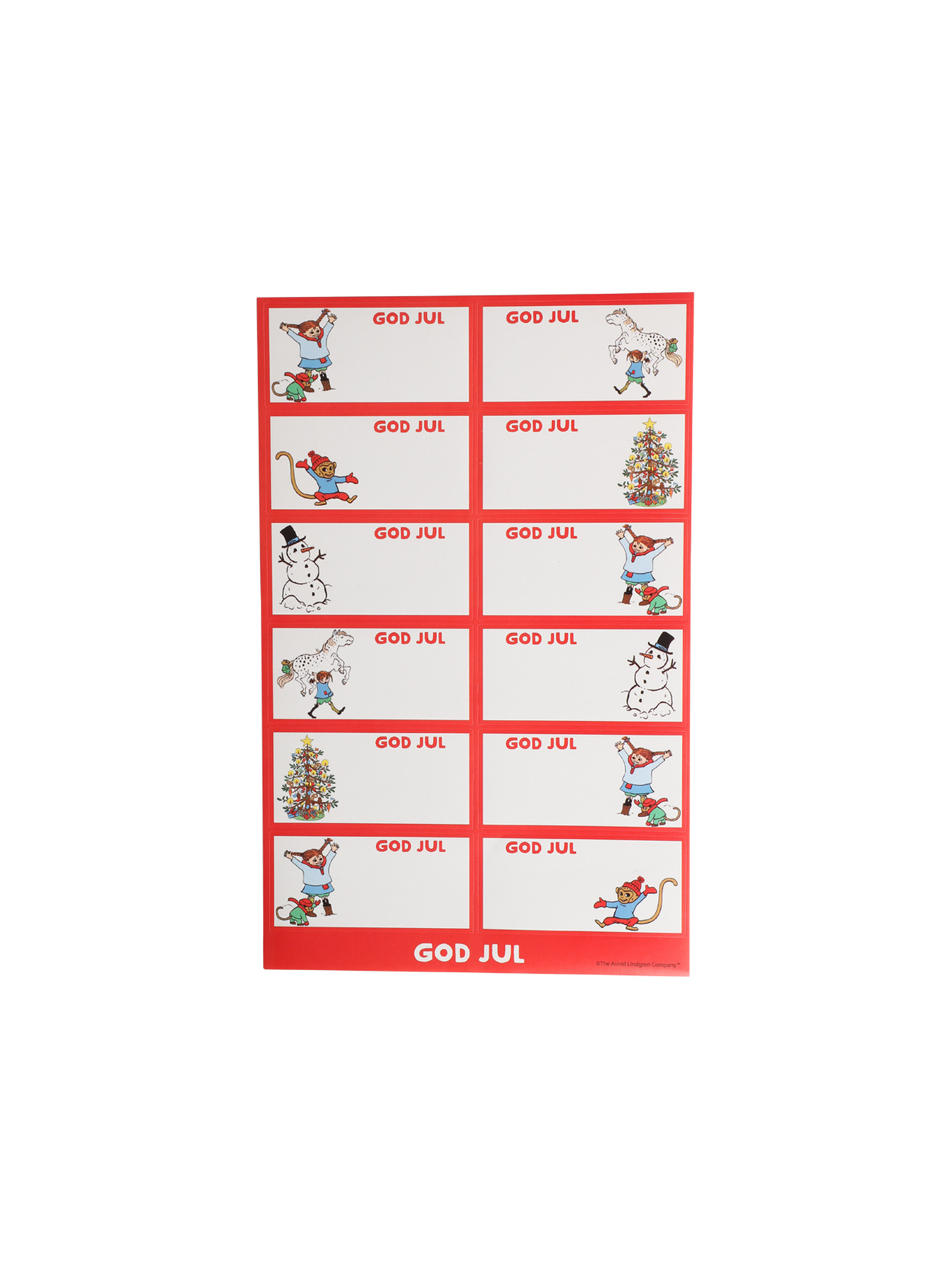 Buy Gift tags Pippi Longstocking - Red - Astrid Lindgren