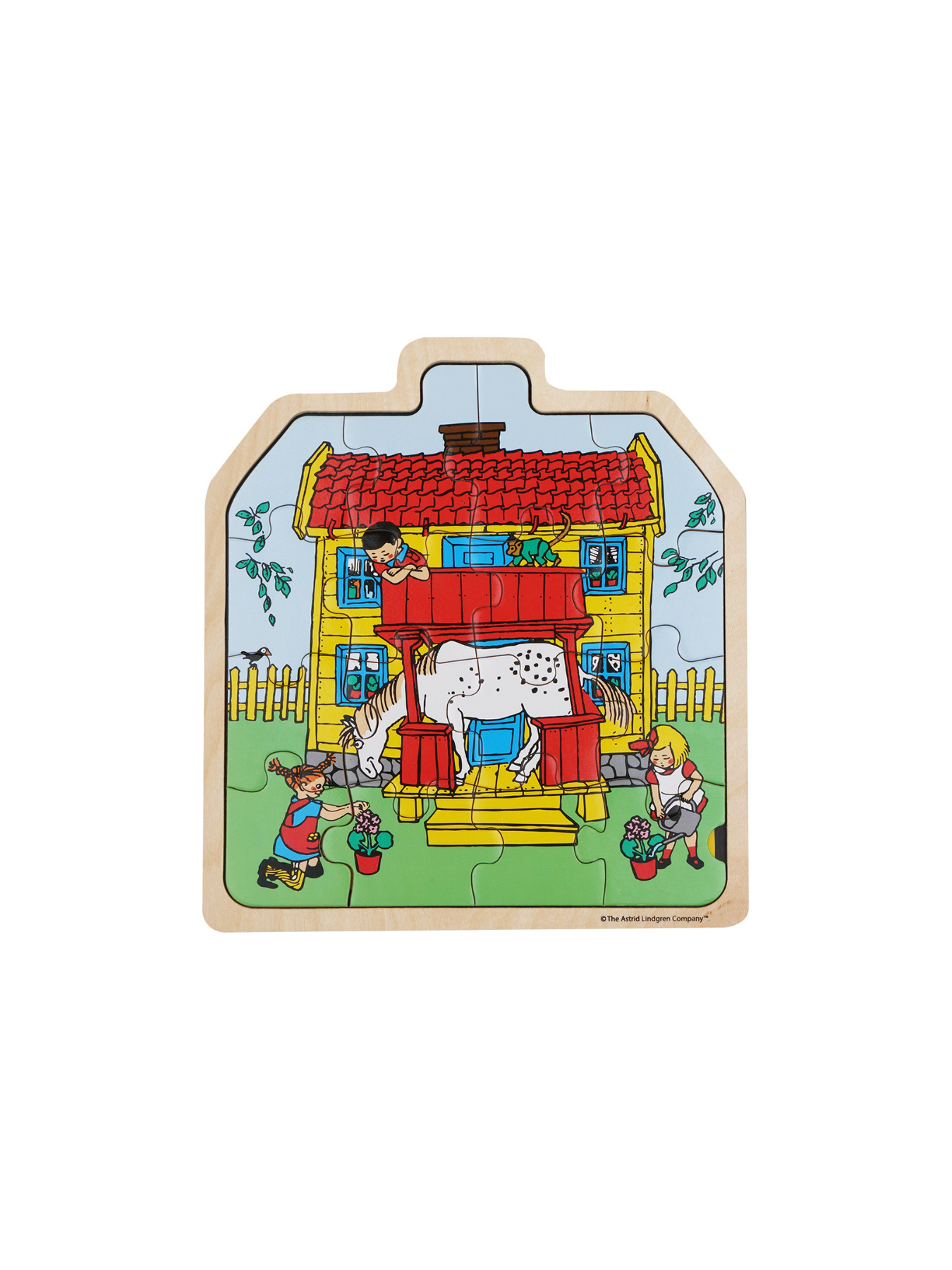 Buy wooden puzzle Pippi Longstocking & Villa Villekulla - 16 pieces ...