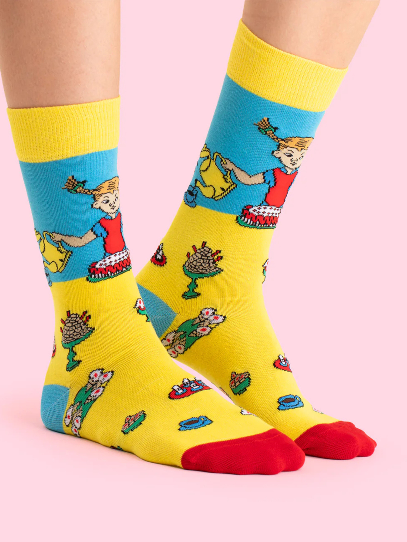 Buy Birthday socks Pippi Longstocking - Adult - Yellow/Blue - Astrid ...