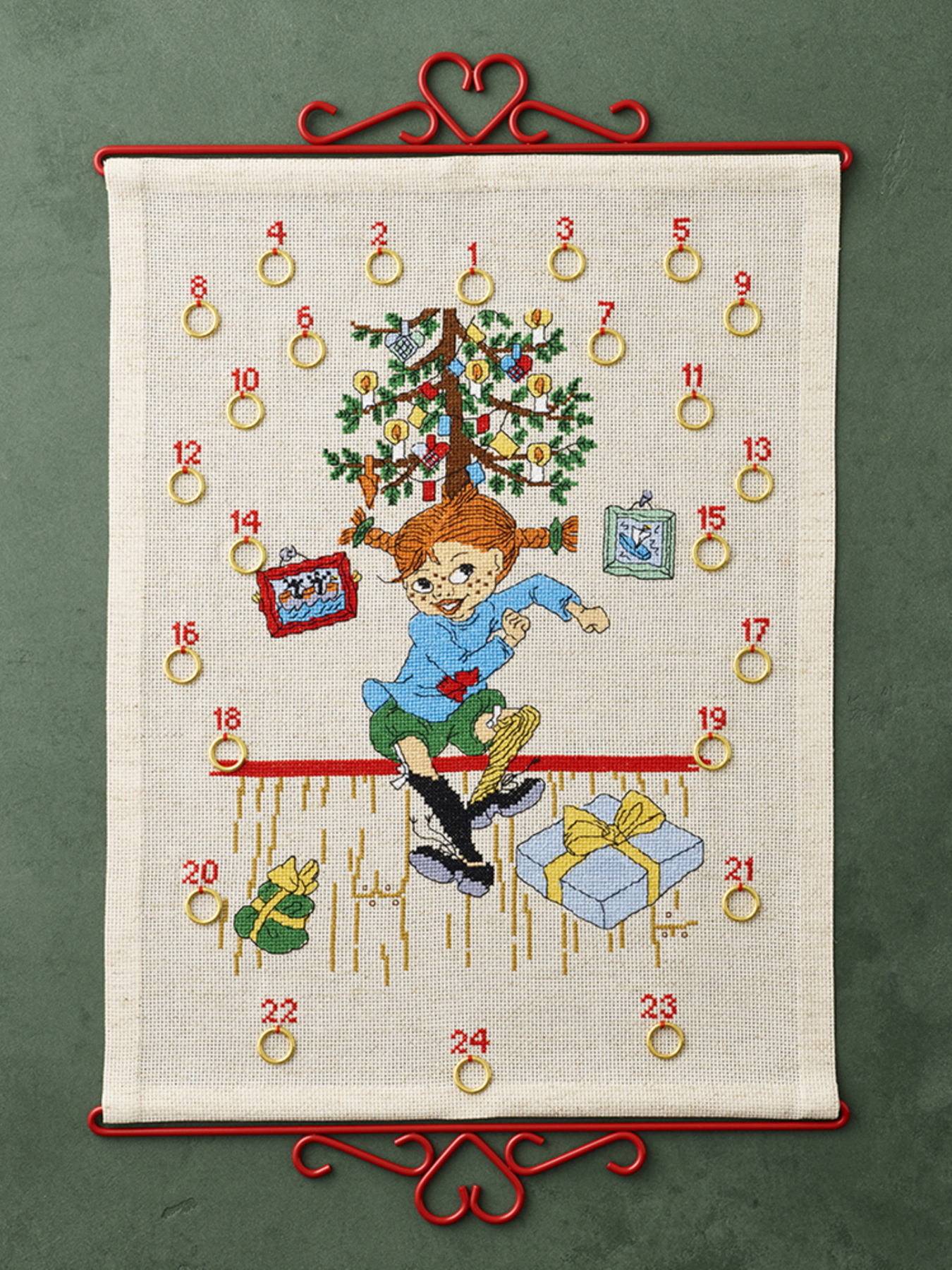 Buy DIY Embroidery Advent Calendar with Pippi Longstocking christmas ...