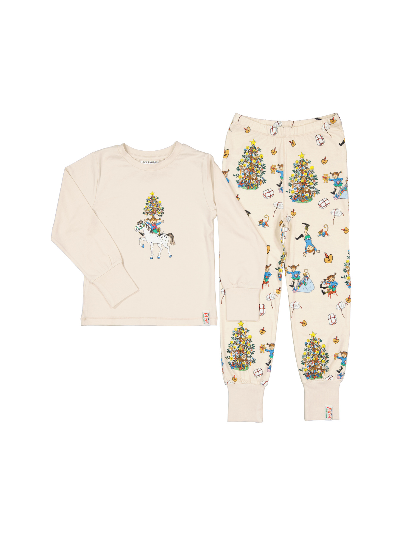 Buy Christmas pyjamas Pippi Longstocking - Beige - Astrid Lindgren