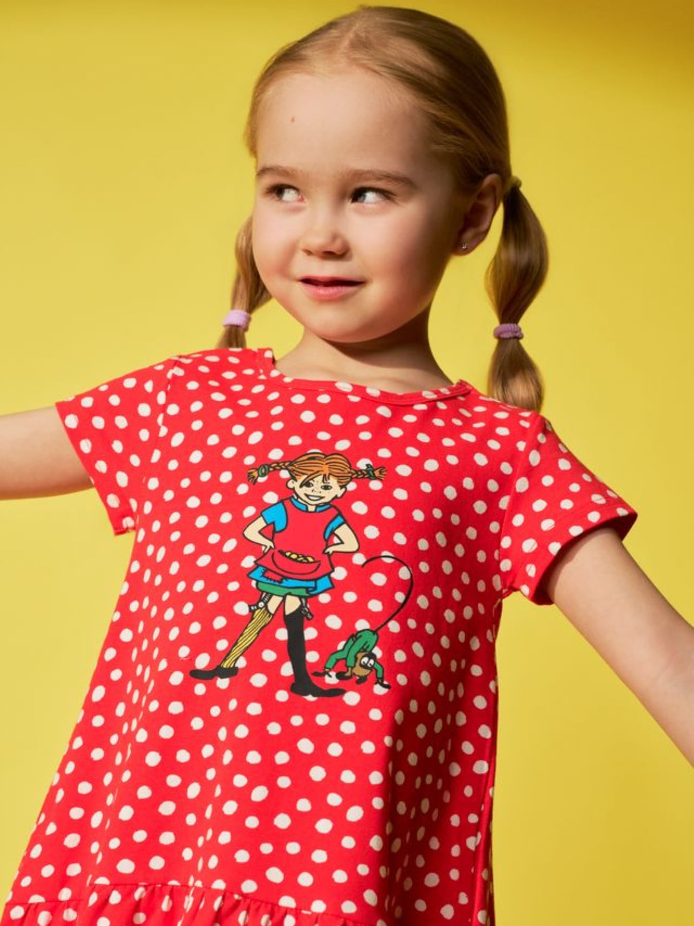 Buy Short sleeved dress Pippi Longstocking - Red - Astrid Lindgren